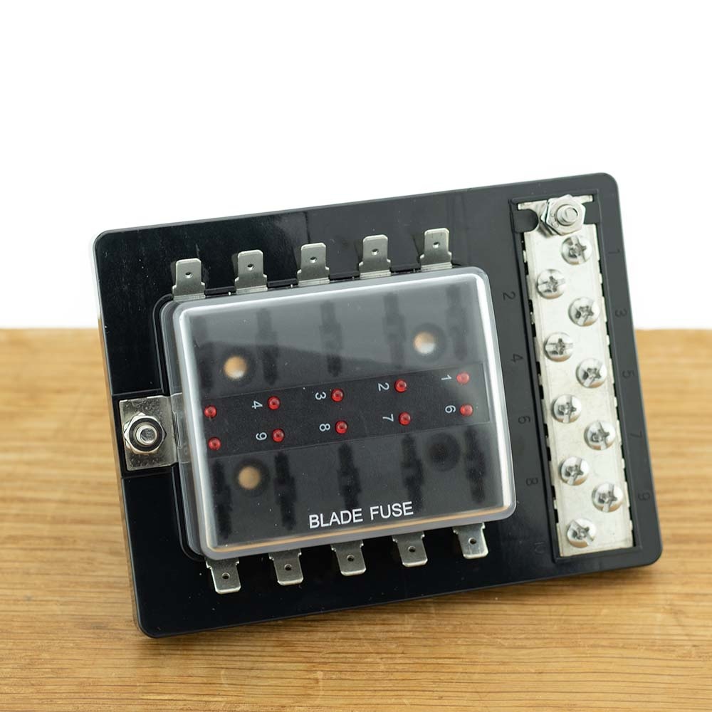 Zekering distributie 10 met led signalering + busbar » EConsument.nl