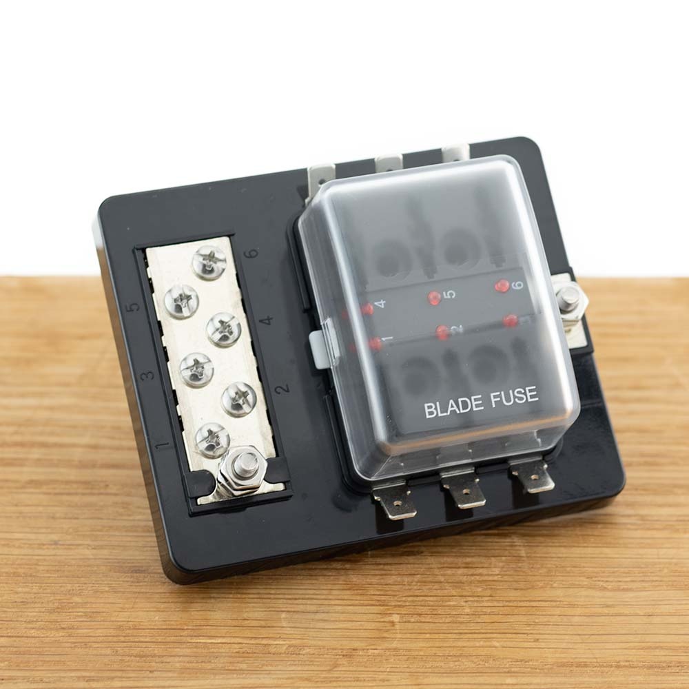 Zekering distributie 6 met led signalering + busbar » EConsument.nl